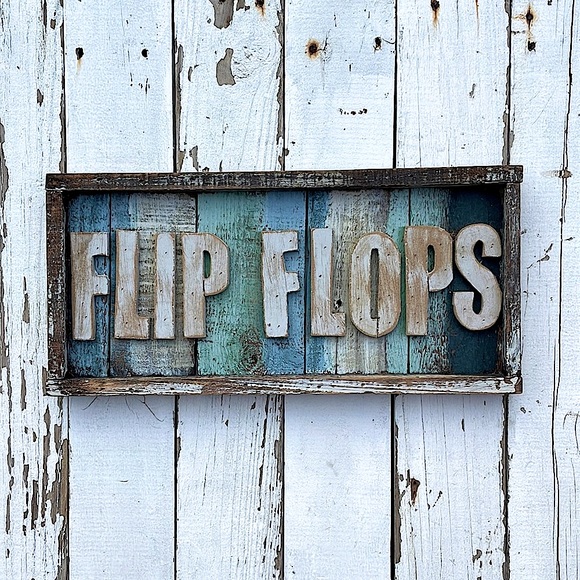 Art | Rustic Flip Flops Wooden Sign | Poshmark